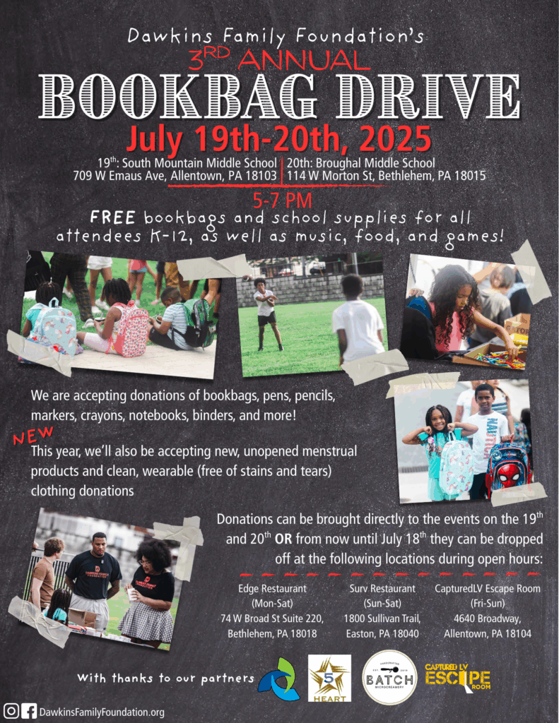 Annual Bookbag Drive - Dawkins Family Foundation